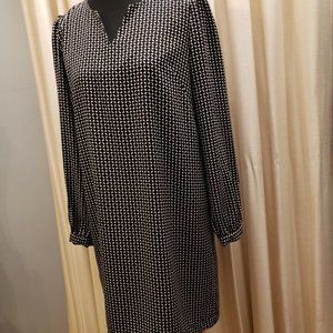 Lila Roy | Dresses | Lila Roy Black White Geometric Design Dress Vneck ...